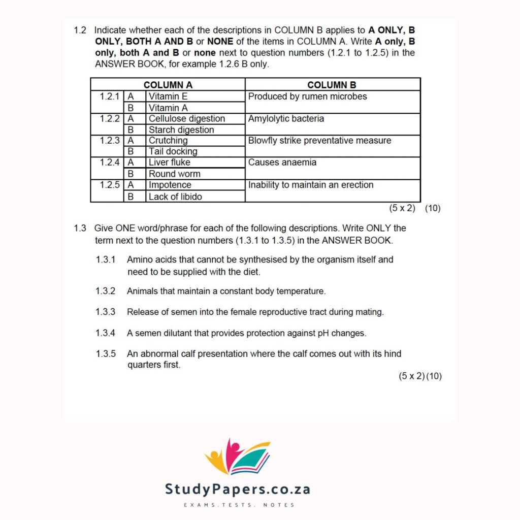 Agricultural Sciences Grade 12 June 2025 - StudyPapers.co.za