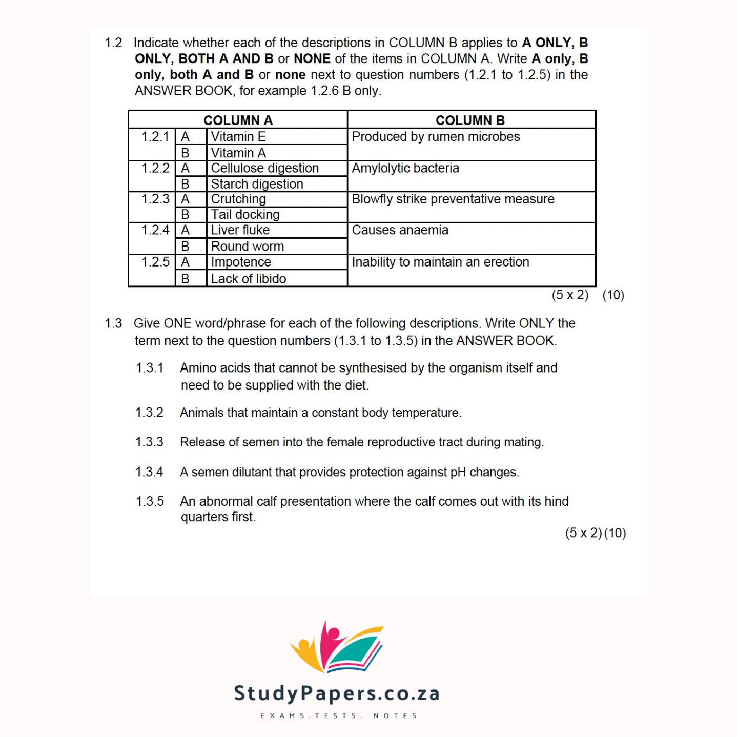 Agricultural Sciences Grade 12 June 2025 - StudyPapers.co.za