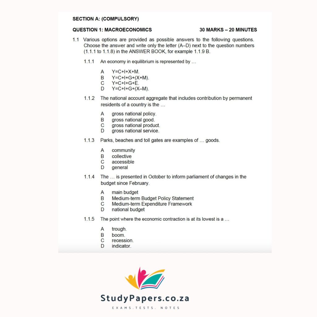 Economics Grade 12 June 2025 P1 & P2 - StudyPapers.co.za
