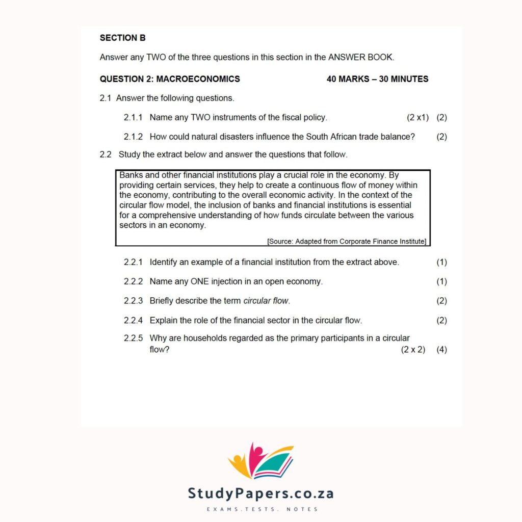Economics Grade 12 June 2025 P1 & P2 - StudyPapers.co.za