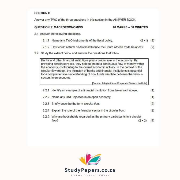 Economics Grade 12 June 2025 P1 & P2 - StudyPapers.co.za