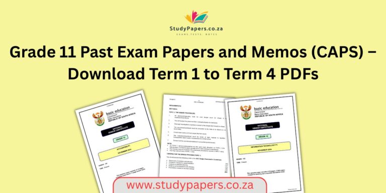 Grade 11 2026 Past Exam Question Papers and Memos for all Subjects