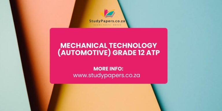 Mechanical Technology (Automotive) Grade 12 ATP 2026: Curriculum ...